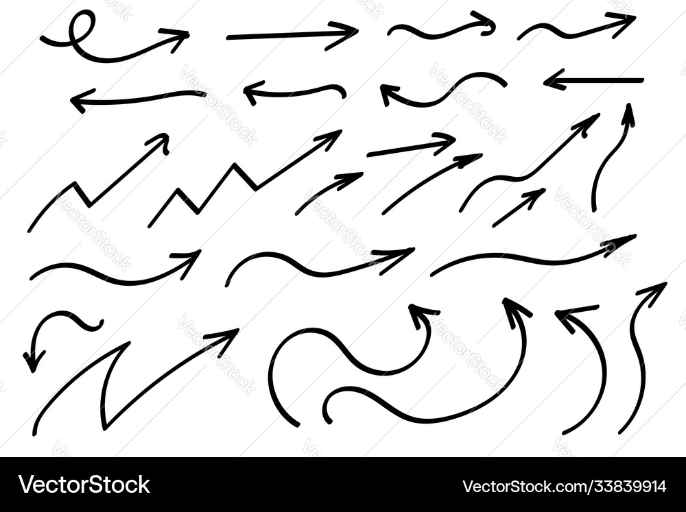 Doodle symbols pointer icons pointer graphic Vector Image