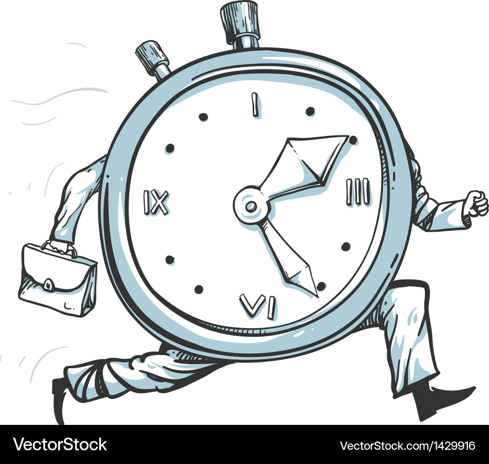 Clock running out of time Royalty Free Vector Image