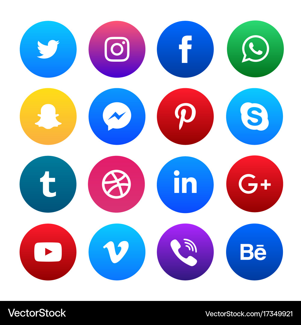 Social media icons set Royalty Free Vector Image