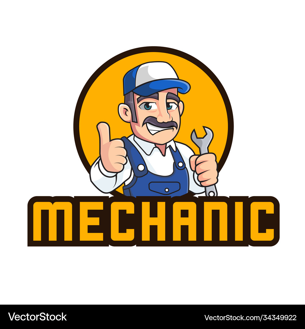 Mechanic mascot logo template Royalty Free Vector Image