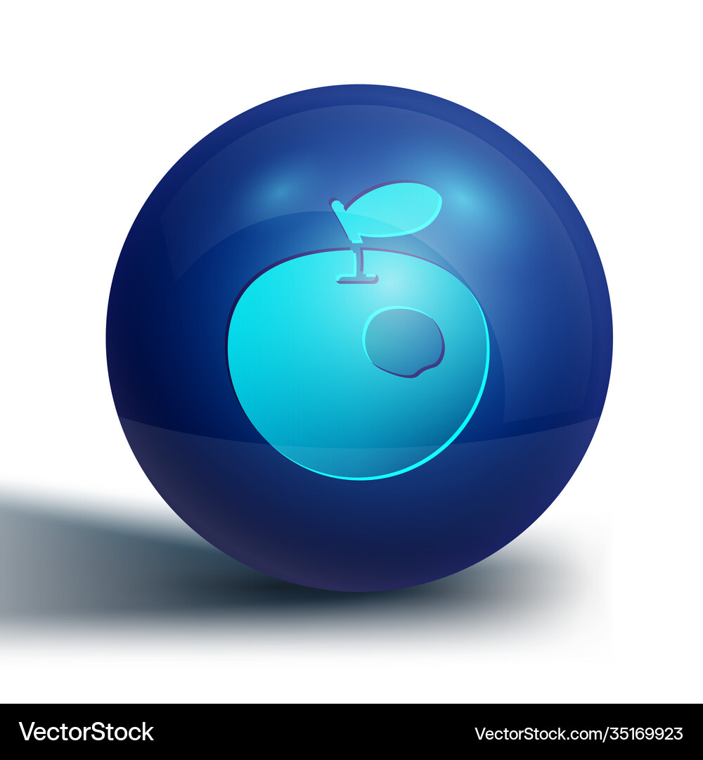 Blue genetically modified apple icon isolated Vector Image