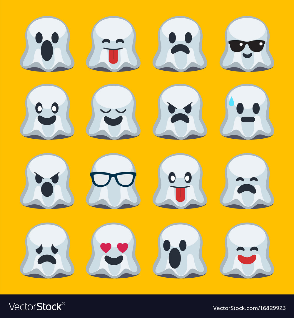 Emoji halloween ghost Royalty Free Vector Image