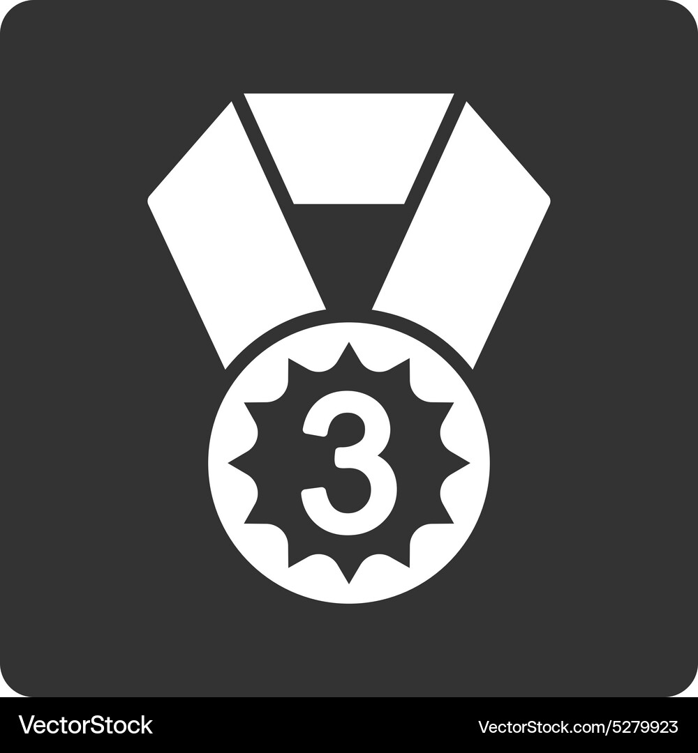 Third place icon from Award Buttons OverColor Set Vector Image