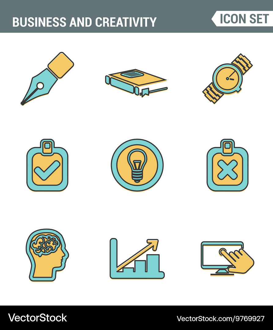 Icons line set premium quality creative Royalty Free Vector