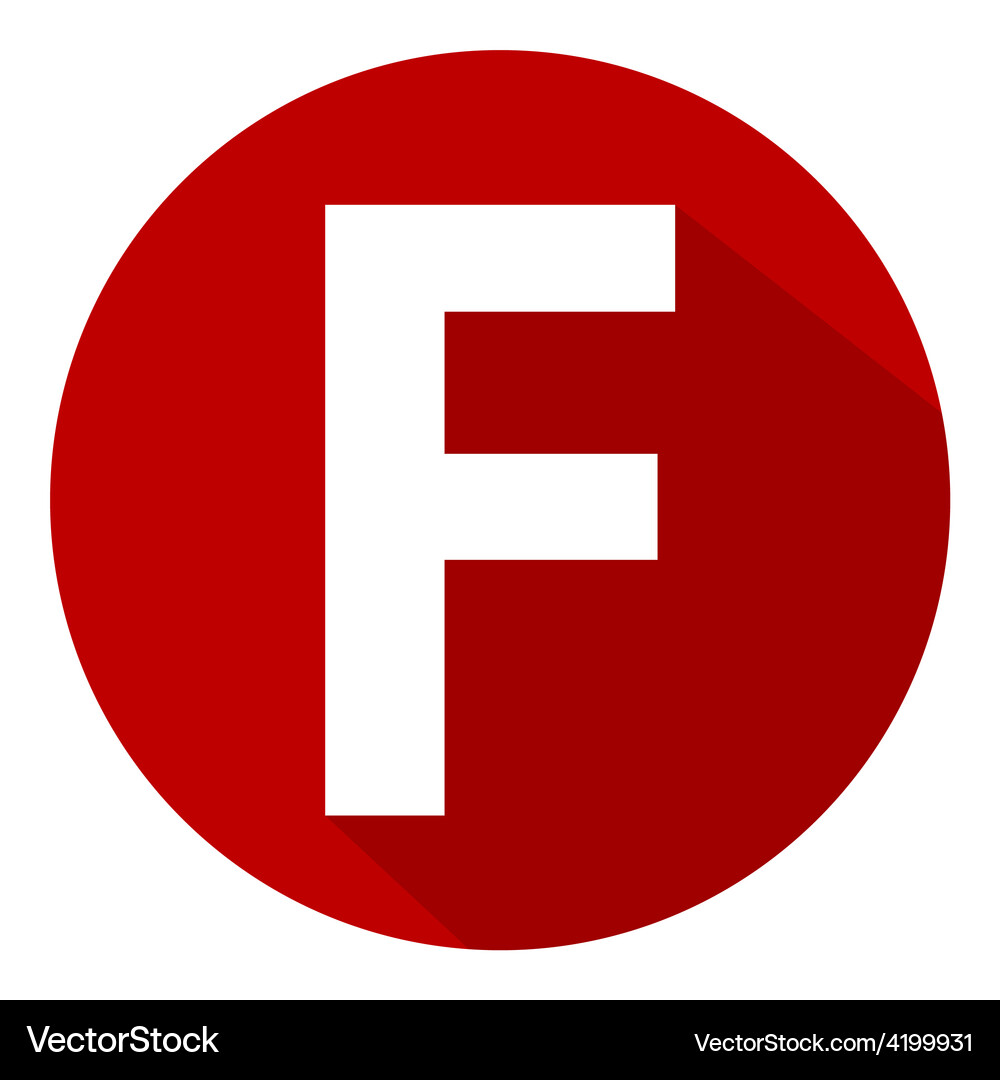Letter F in red circle Royalty Free Vector Image
