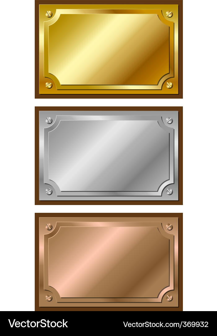Metal plaques Royalty Free Vector Image - VectorStock