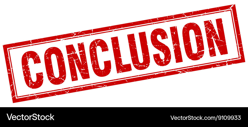 Conclusion red grunge square stamp on white Vector Image