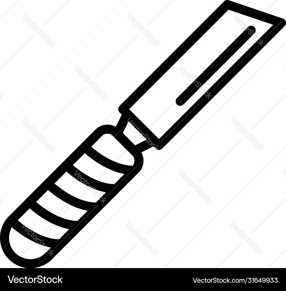Steel chisel icon outline style Royalty Free Vector Image