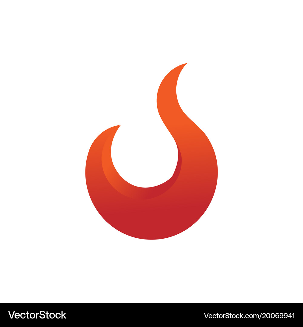 Simple curve fire flames element emblem symbol Vector Image