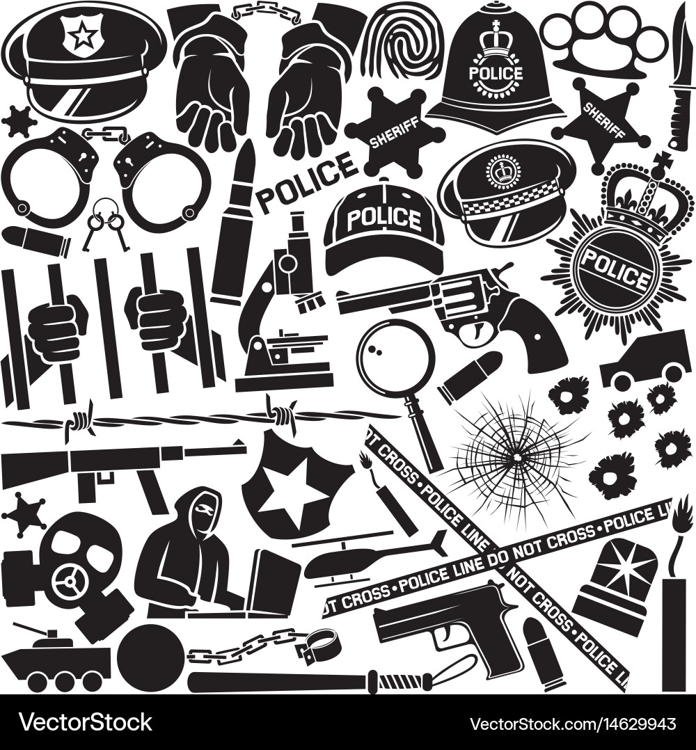 Police icons pattern or background Royalty Free Vector Image - VectorStock