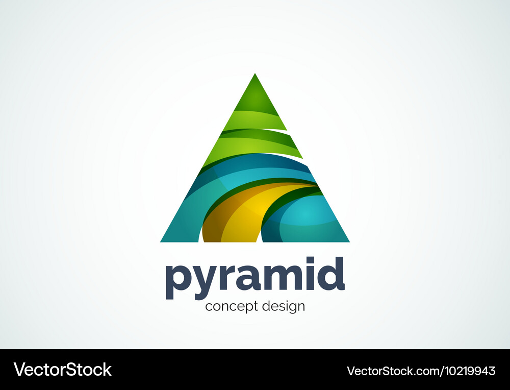 Pyramid logo template triangle cycle concept Vector Image