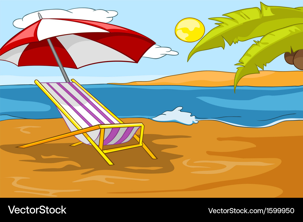 Beach Cartoon Royalty Free Vector Image - VectorStock