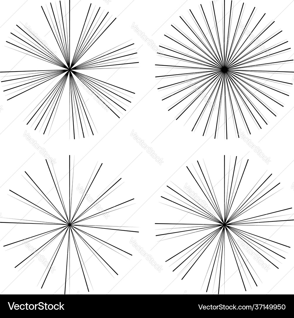 Radial converging radiating lines circular burst Vector Image