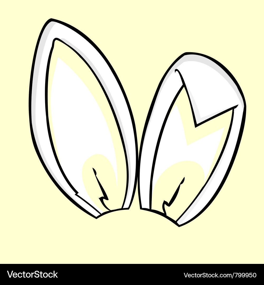 White bunny ears Royalty Free Vector Image - VectorStock