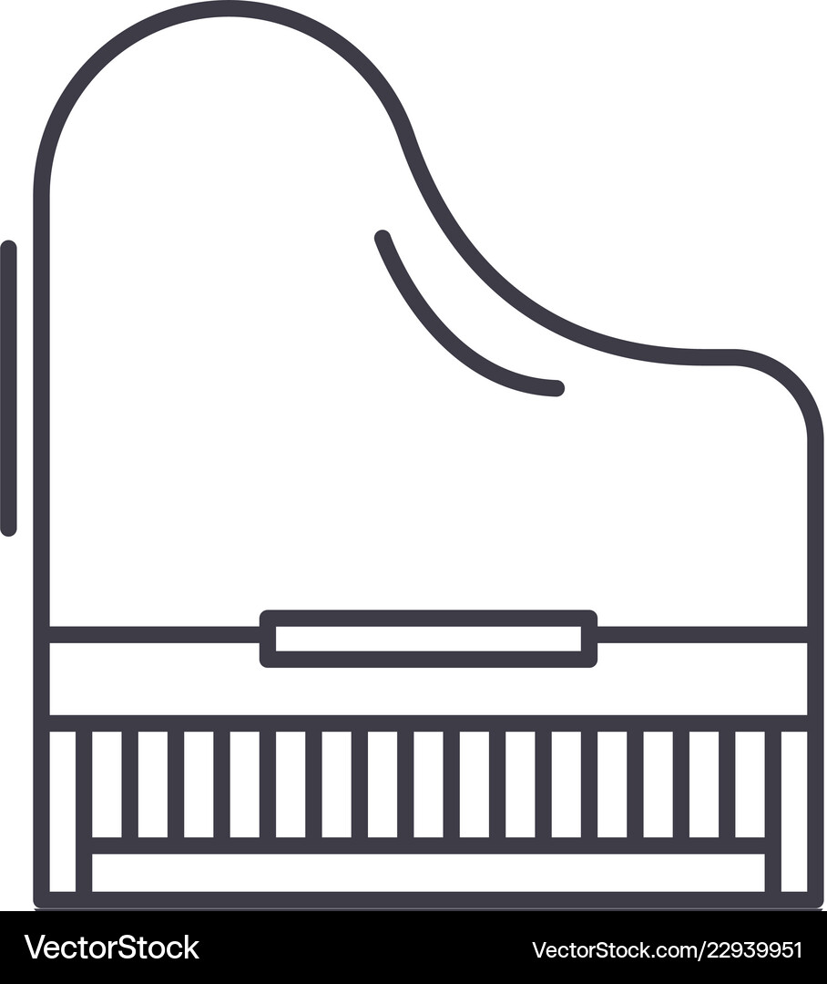 Piano line icon concept linear Royalty Free Vector Image