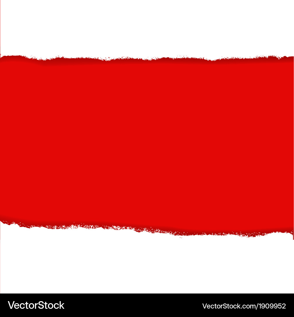 Rip white paper and red background Royalty Free Vector Image