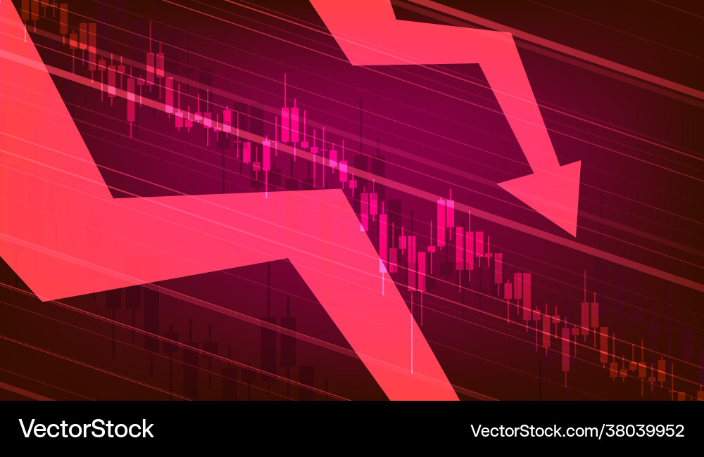 Stocks fall candle stick graph background Vector Image