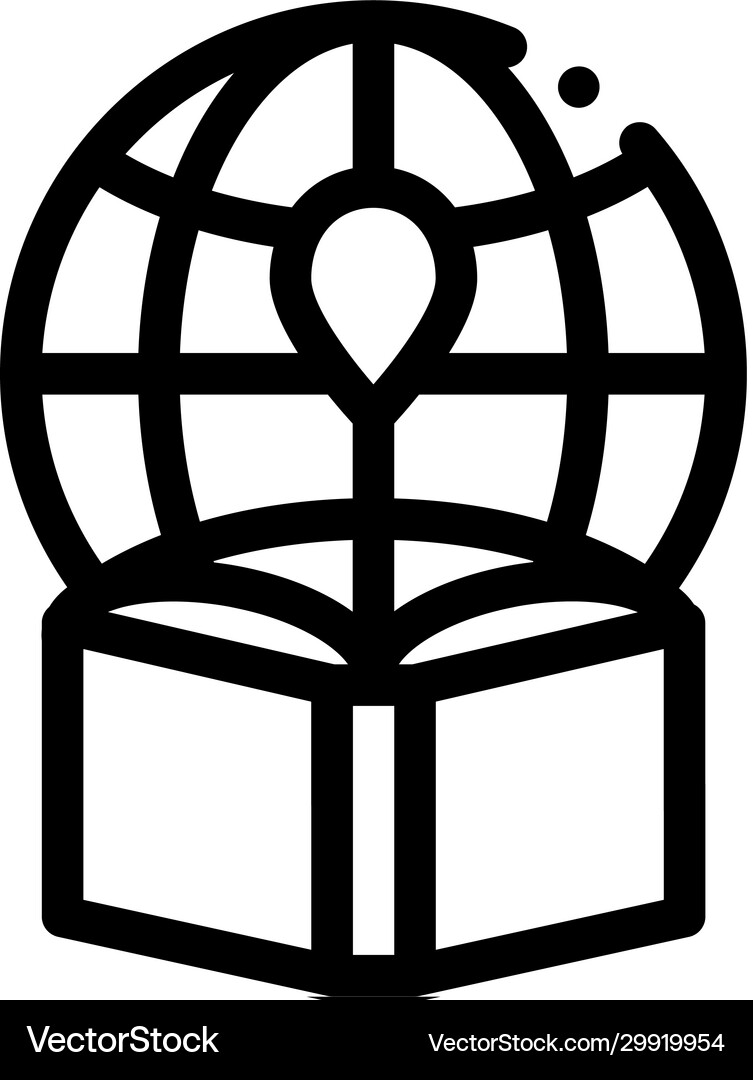 Atlas geographic map book icon thin line Vector Image