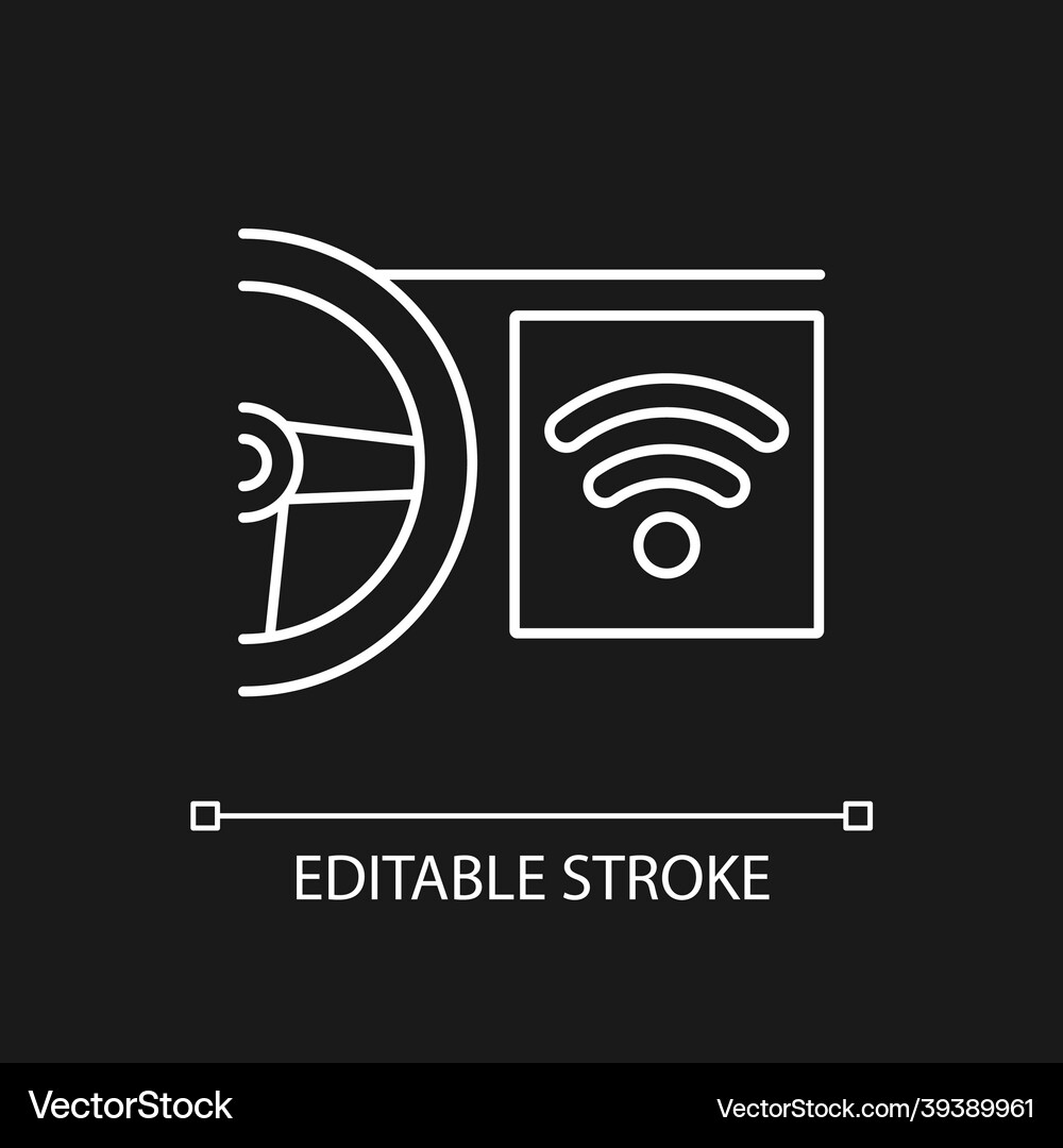 Built in wifi hotspot white linear icon for dark Vector Image