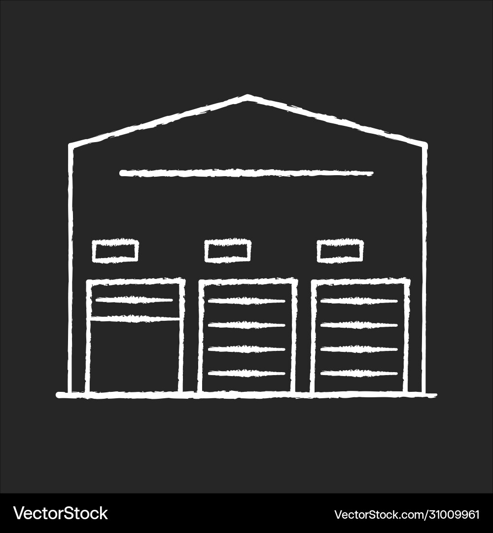 Self storage unit chalk white icon on black Vector Image