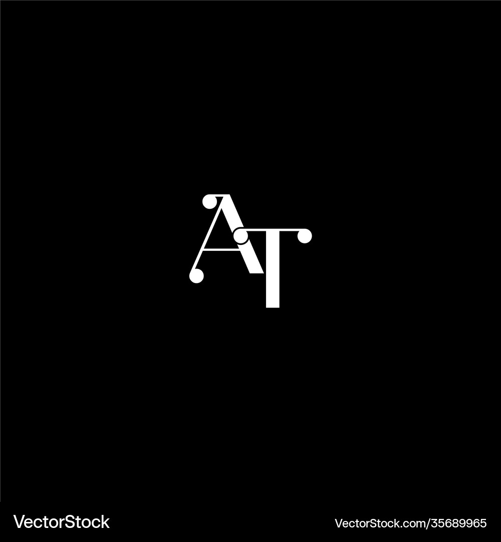 A t letter logo creative design on black color Vector Image