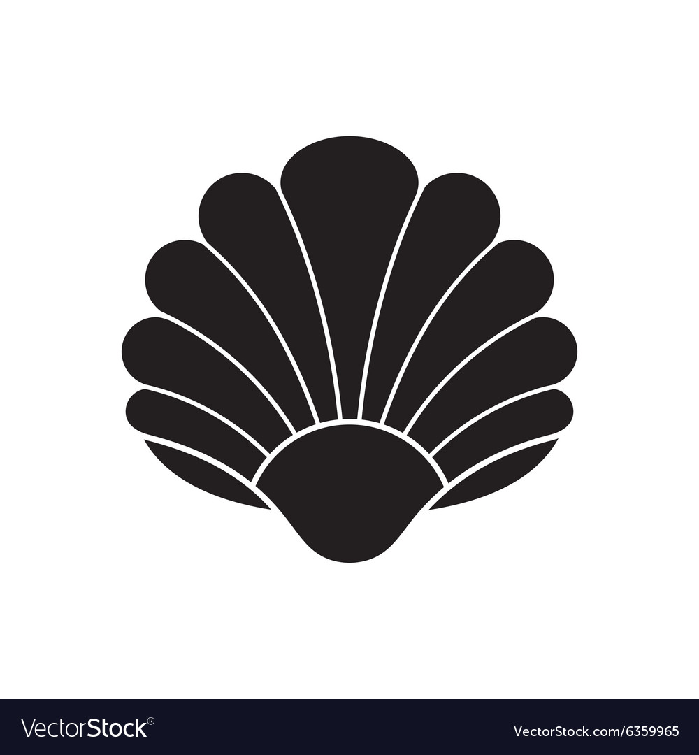 SeaShell Silhouette Royalty Free Vector Image - VectorStock