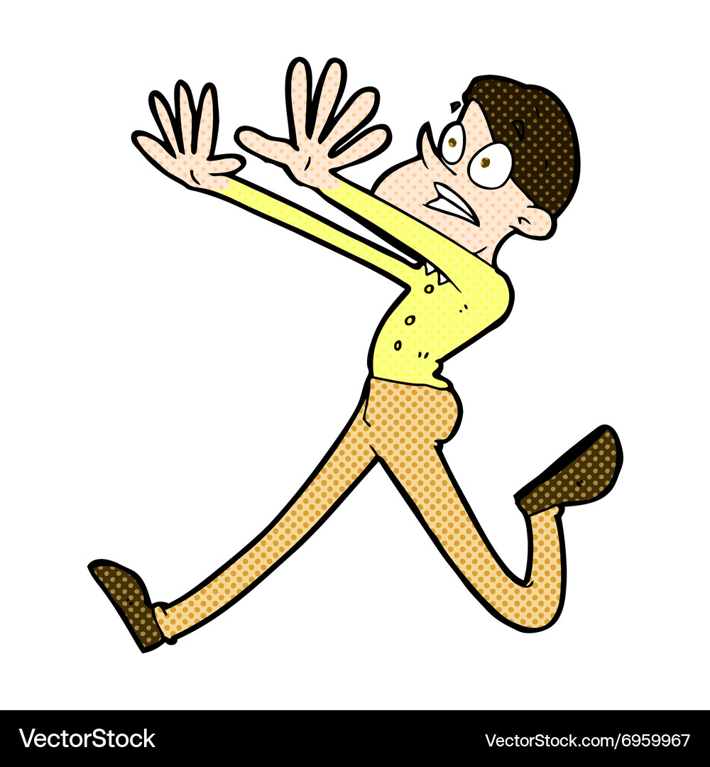 Comic cartoon man running away Royalty Free Vector Image