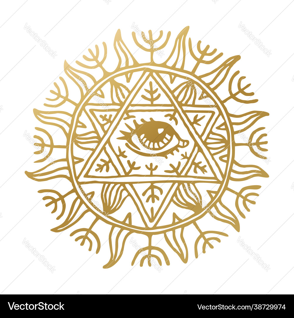With beautiful hand drawn sun symbol Royalty Free Vector