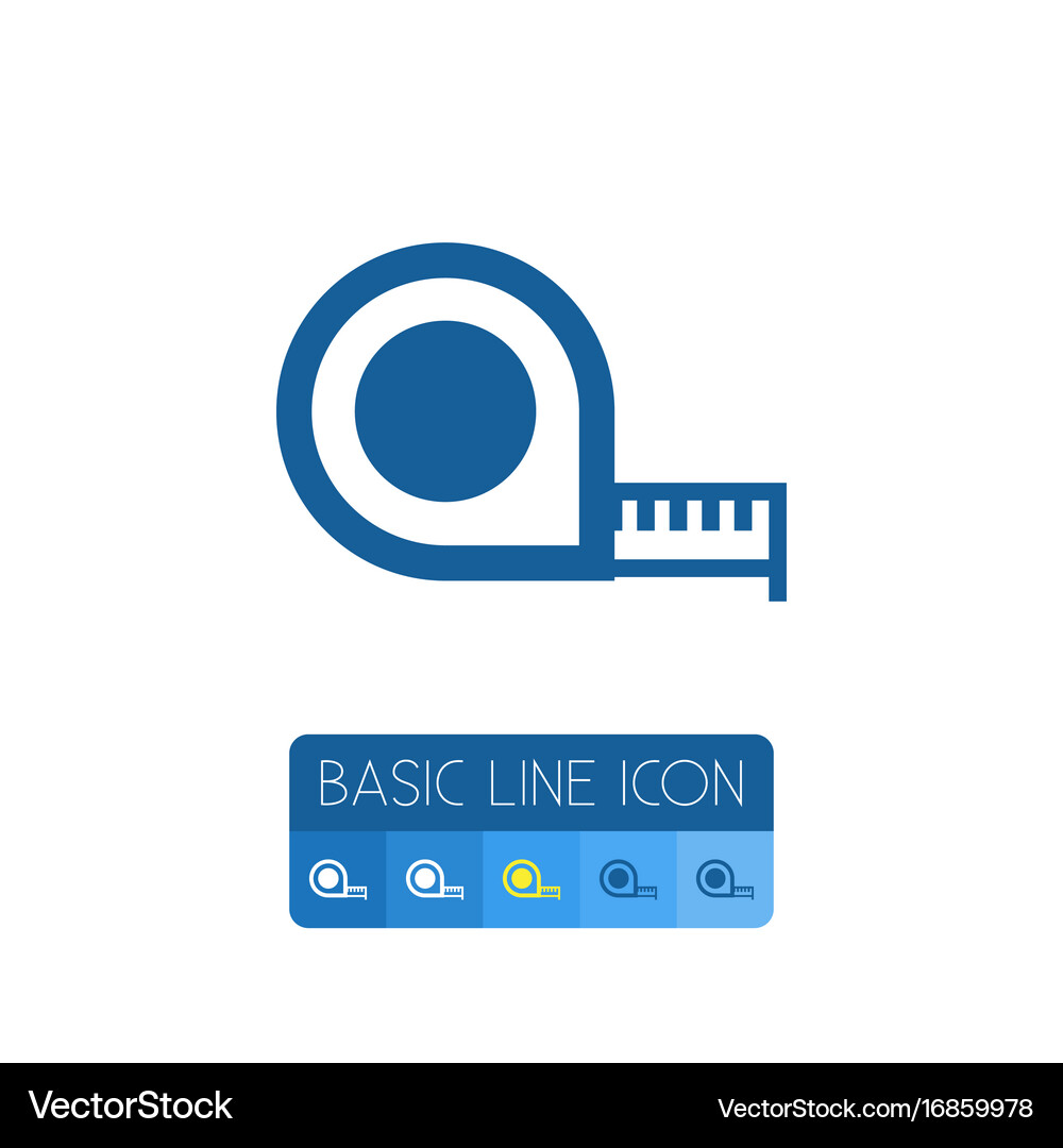 Isolated measuring tape outline roll meter Vector Image