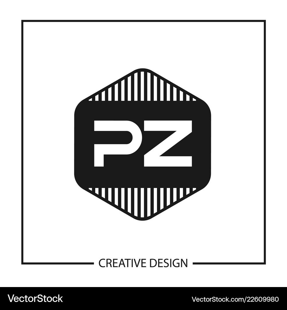 Initial pz letter logo template design Royalty Free Vector