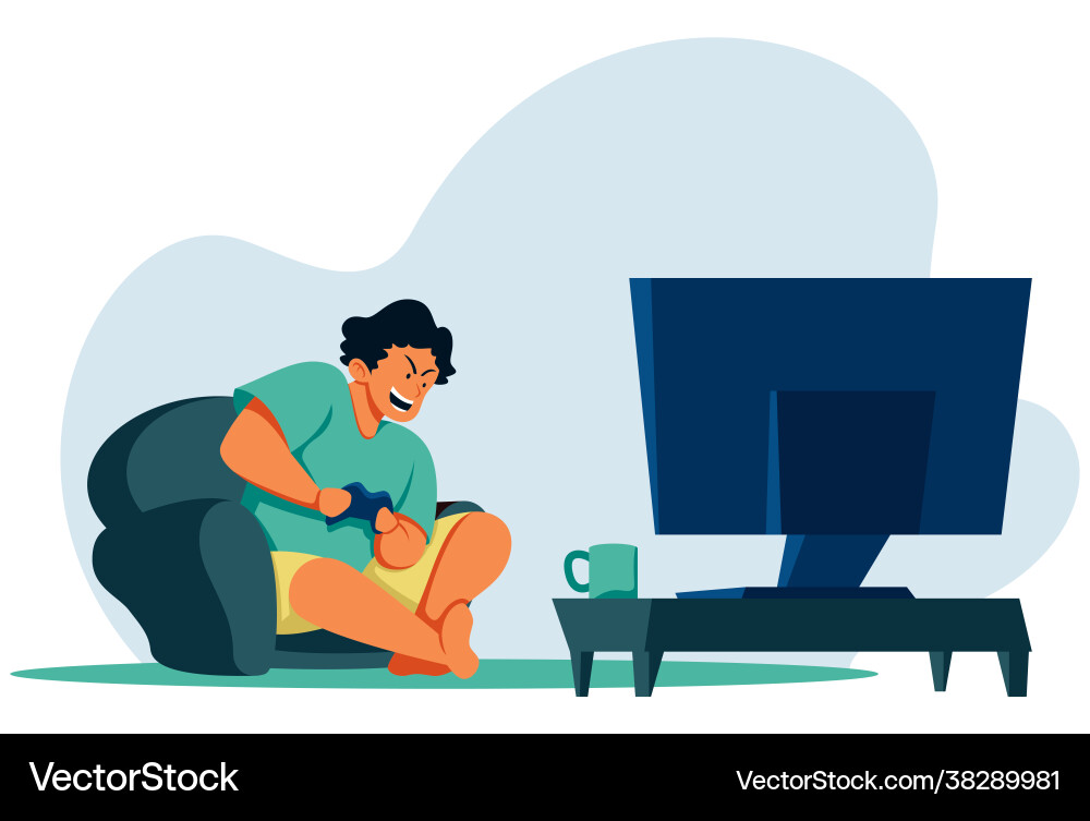 Playing video games Royalty Free Vector Image - VectorStock
