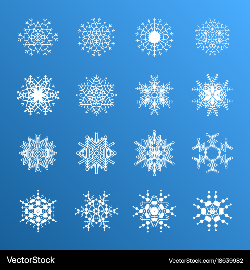 Snowflake icons snow symbol Royalty Free Vector Image