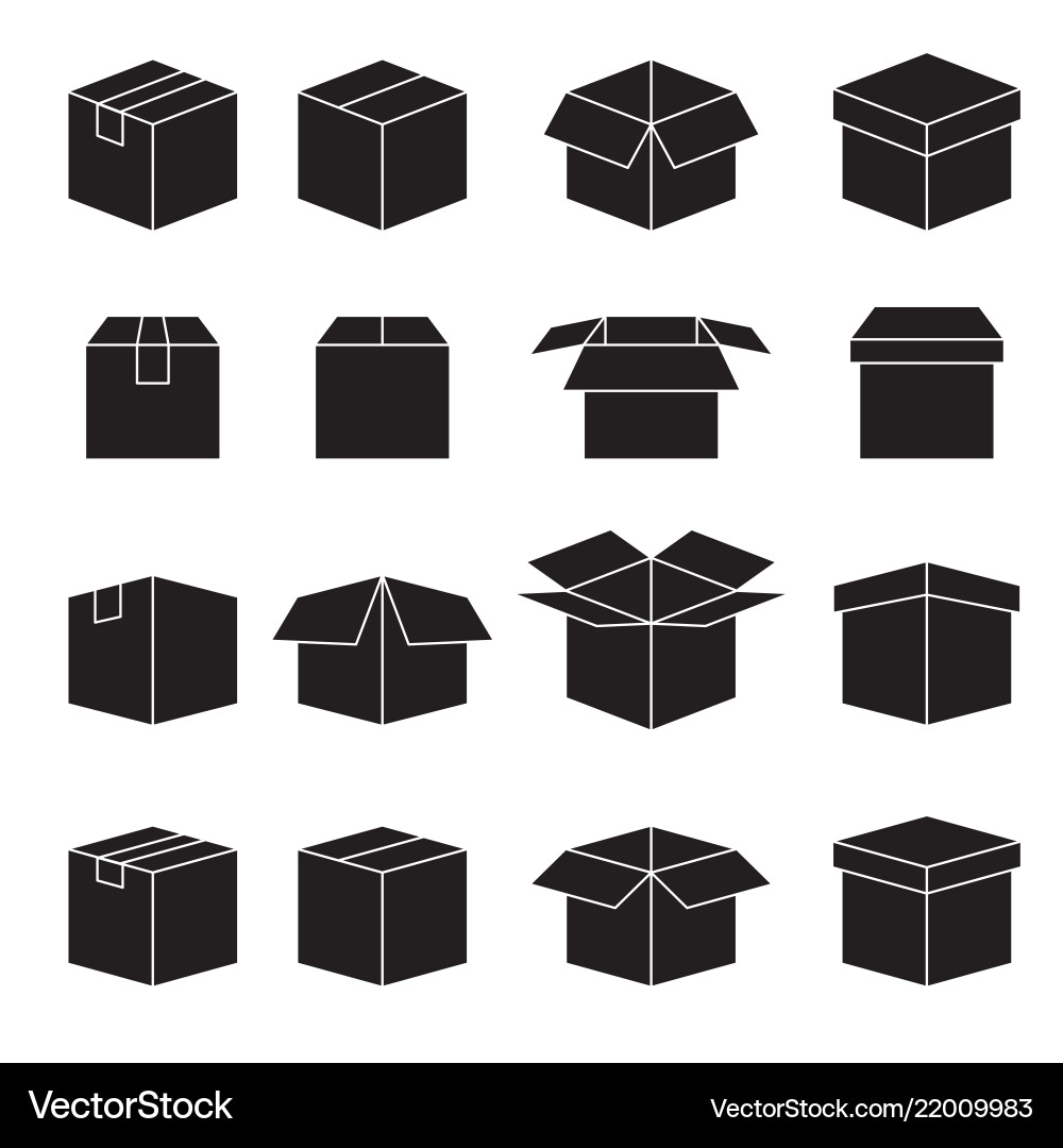 Set of abstract box icons Royalty Free Vector Image