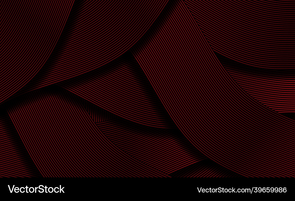 Abstract black red ribbon line overlap pattern Vector Image