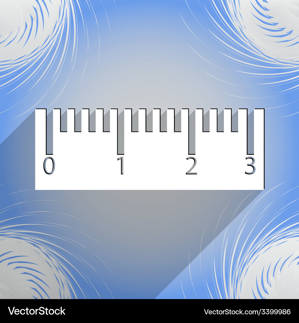 Ruler icon symbol flat modern web design with long