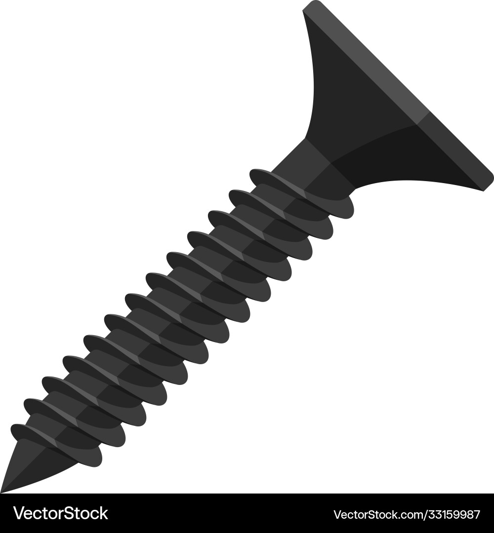 Screw in flat design isolated on white background Vector Image