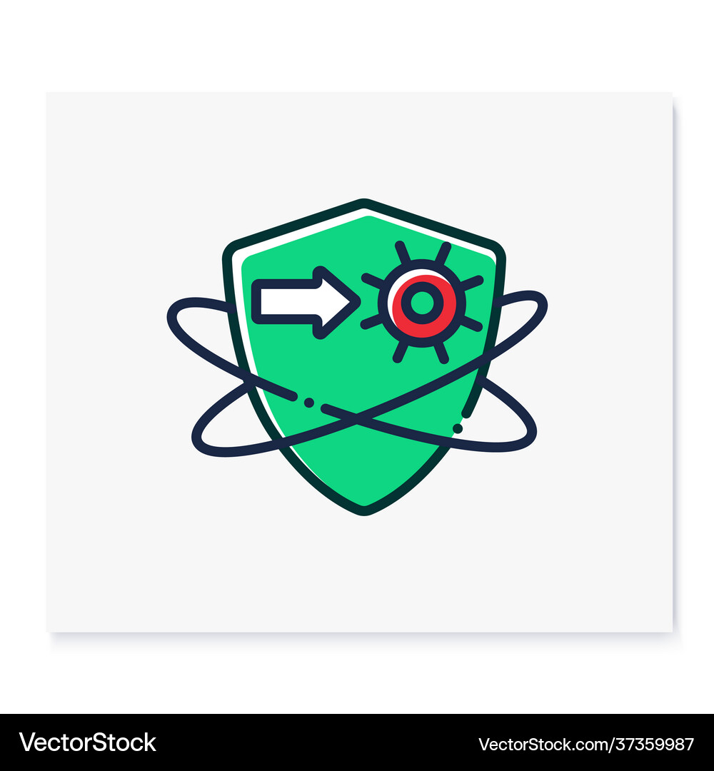 Virus fight color icon Royalty Free Vector Image