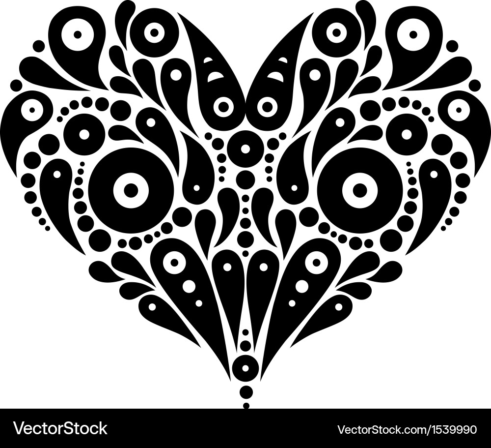 Decorative heart tattoo Royalty Free Vector Image
