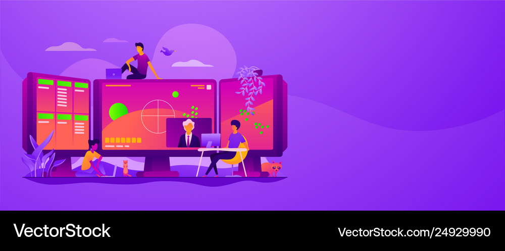 E-sport game streaming web banner concept Vector Image