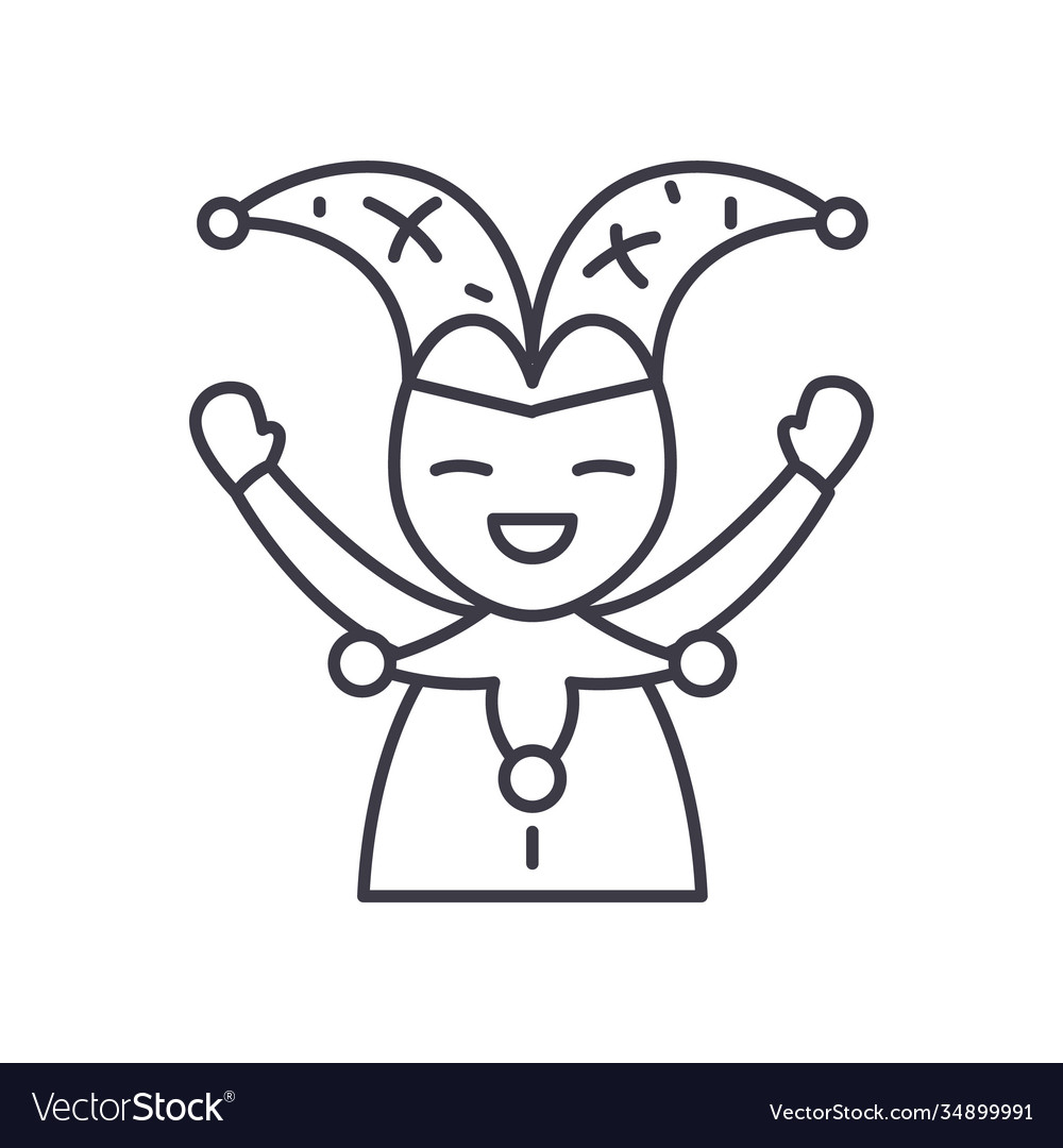 Jester icon linear isolated thin Royalty Free Vector Image