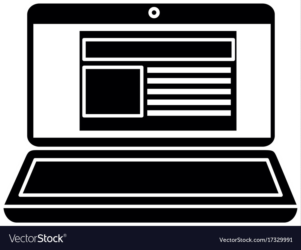 Laptop computer with template Royalty Free Vector Image