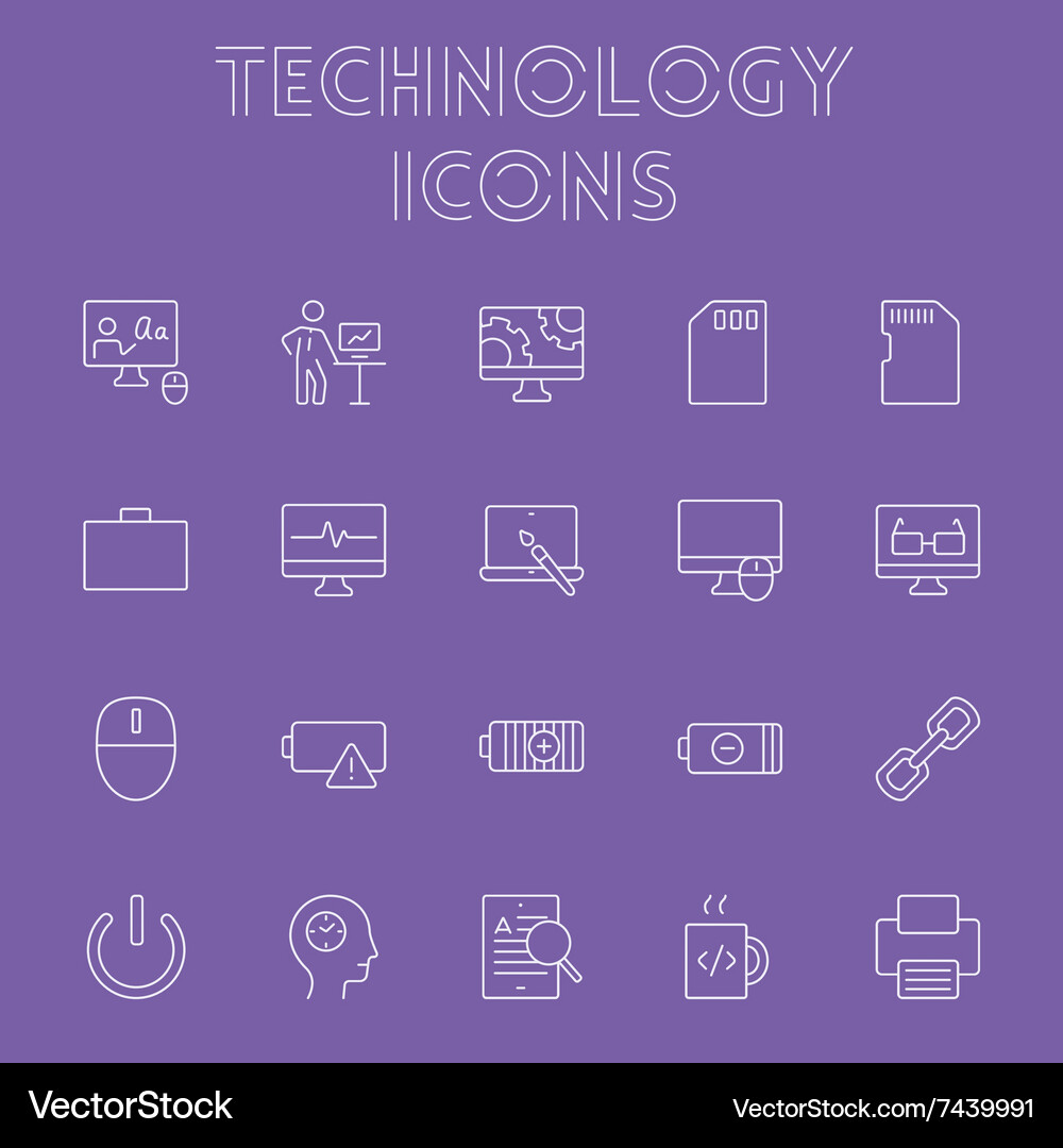 Technology icon set Royalty Free Vector Image - VectorStock