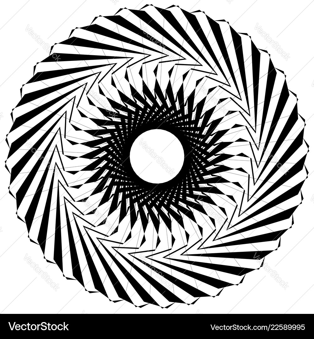 Circular geometric element rotating shapes forms Vector Image
