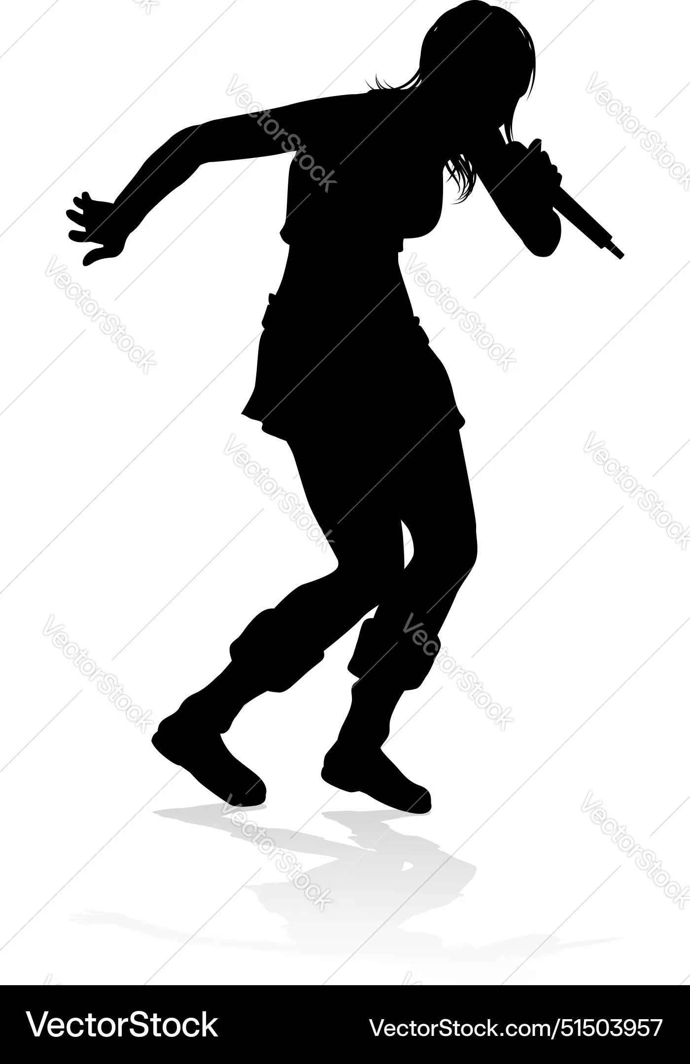 Female Rock Star Silhouette