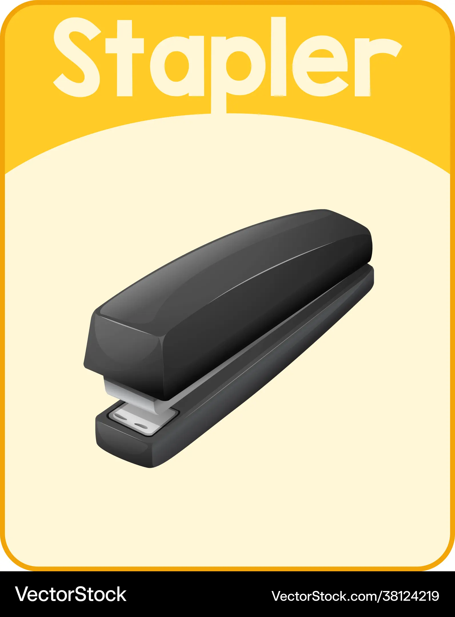 Educational english word card stapler Royalty Free Vector