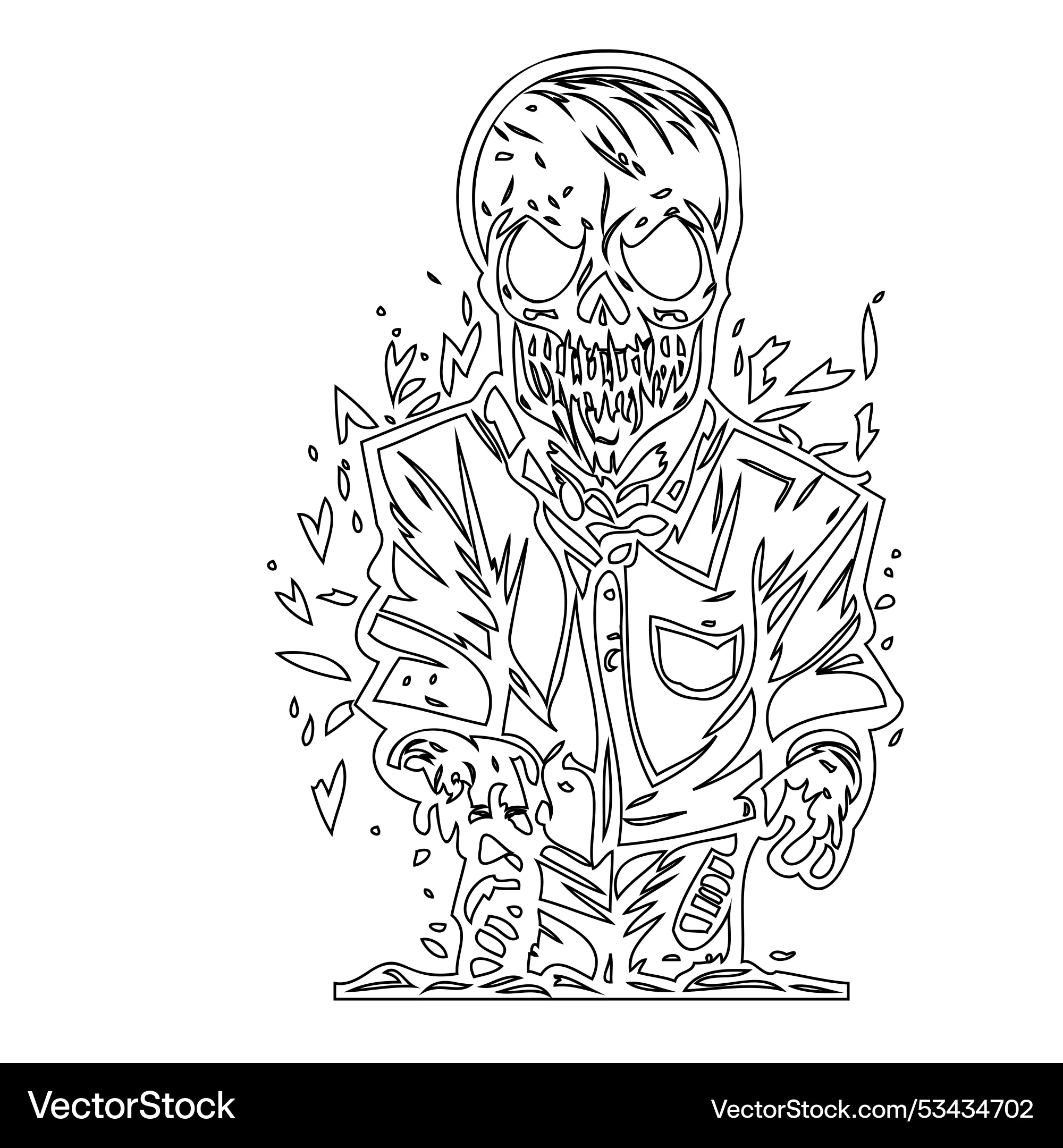 Zombie Outline Drawing At Getdrawings Free Download Clip Freeuse At