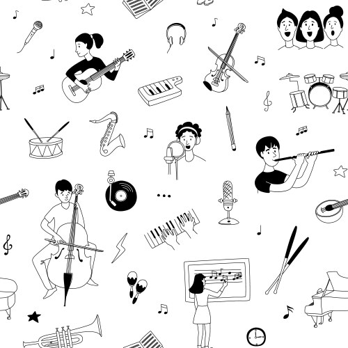 Music school orchestra concert students musical Vector Image