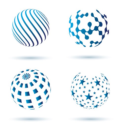 Creative abstract 3d pixel sphere logo design Vector Image