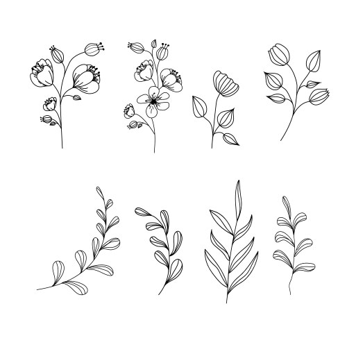 Set of hand drawn logos and emblems orga Vector Image