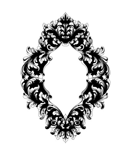 Imperial baroque mirror round frame french Vector Image